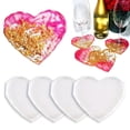 4pcs Heart Coaster Resin Molds - Diamond Edge Heart Coaster Molds for ...
