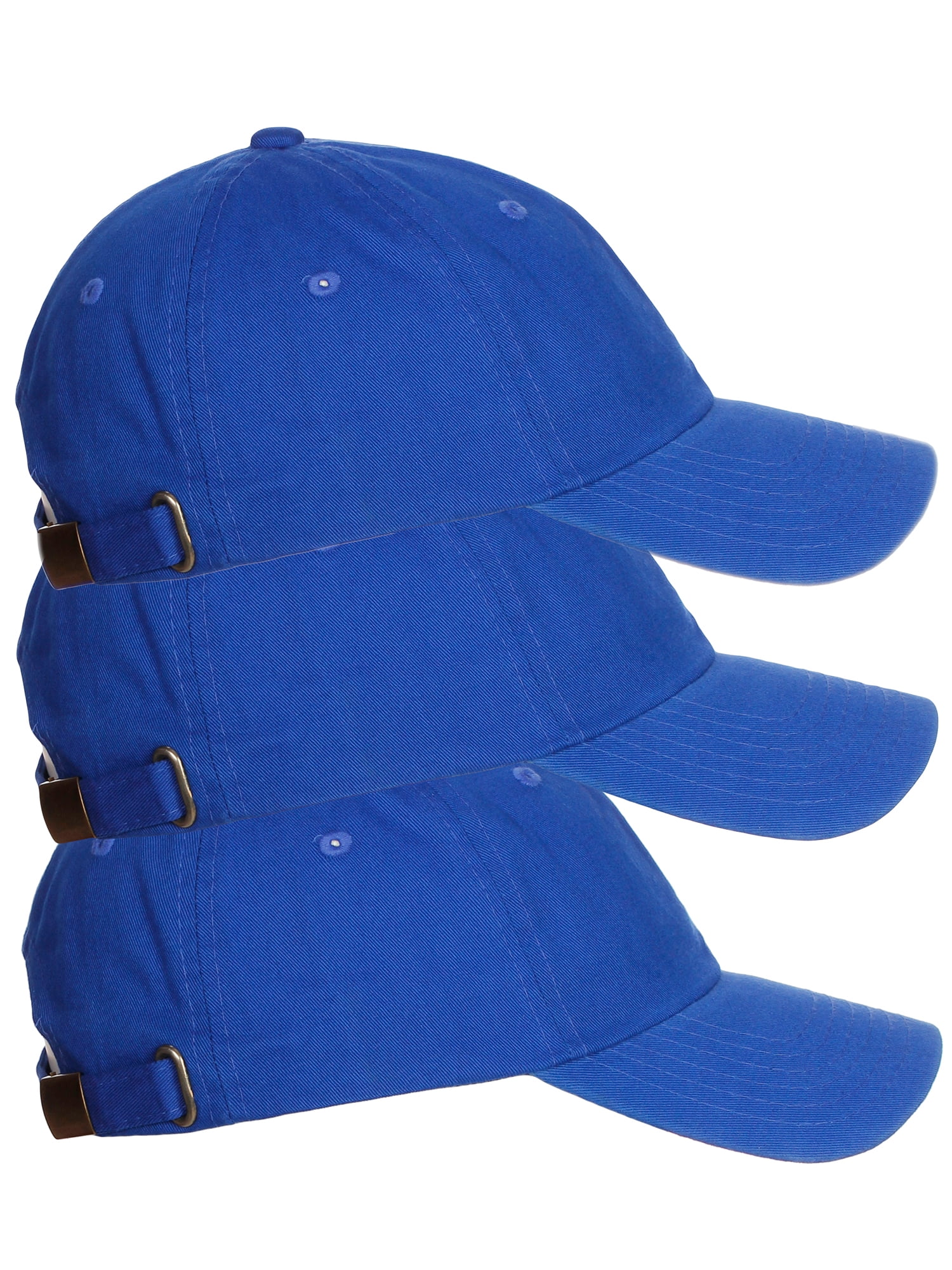 D&I Plain Dad Hat 100% Cotton Unstructured Hat Unisex Strap Cap - Royal ...