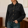 gbyLJF Women's Cropped Button Down Corduroy Jackets Casual Solid Color ...