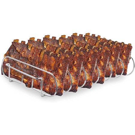 Large Rib Rack for Smoking - 6 Slots Rib Racks for Grilling - Easy to ...