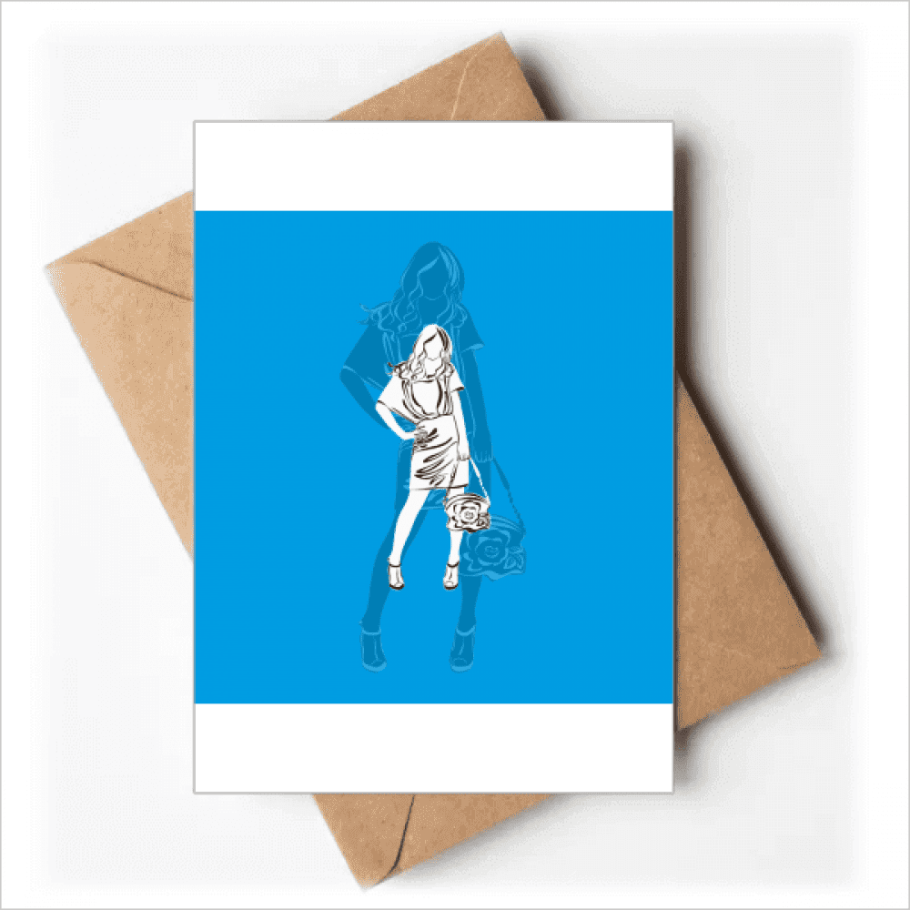 Blue Fashion Beautiful Woman Greeting Cards You are Invited Invitations ...