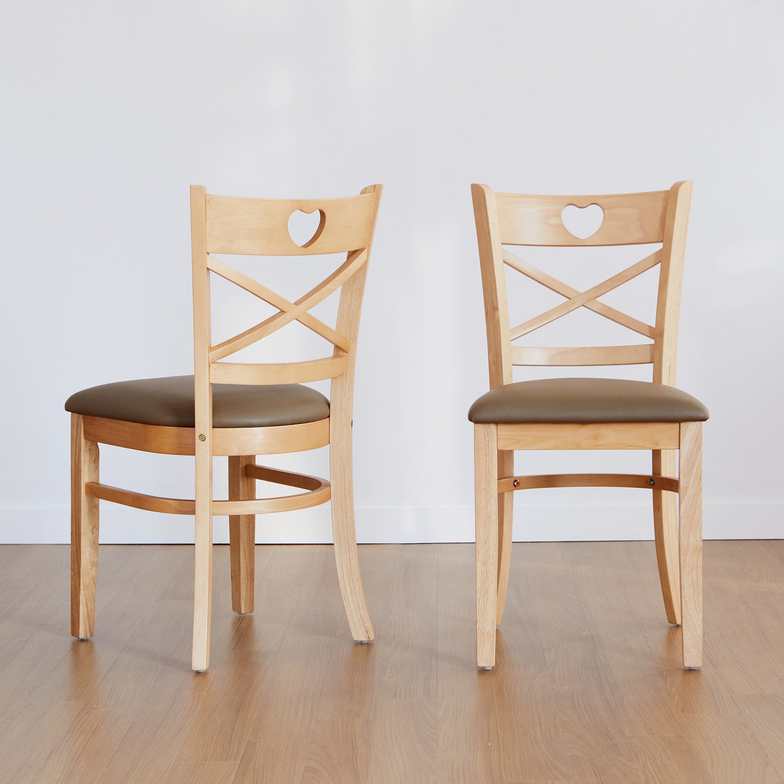 Modern Livinia Heart X-Back Dining Chair Set of 2, Sturdy Solid ...