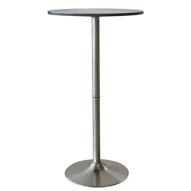 AmeriHome Round Stainless Steel Bar Table 44 inch High x 23.5 Diameter ...