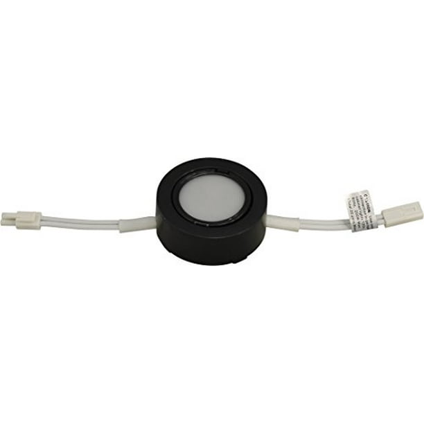 Professional Grade - 1 Black Plastic Cover LED Puck Light – Warm White ...