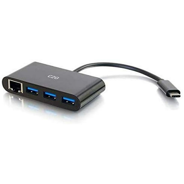 C2G USB-C to Ethernet Adapter with 3-Port USB Hub - Black - Walmart.com ... C2G USB-C to Ethernet Adapter with 3-Port USB Hub - Black - Walmart.com ...