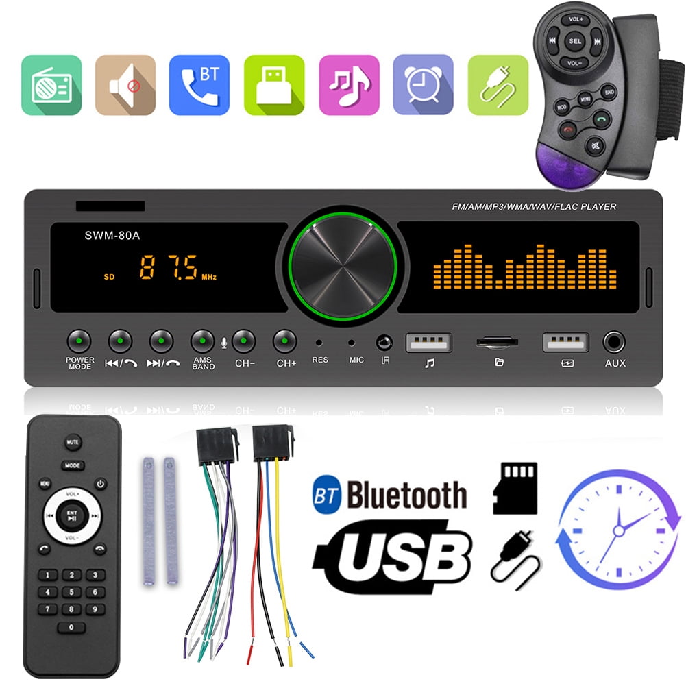 Radio Bluetooth SWM-80A Car Radio BT TF USB AUX Locator Head Unit ...
