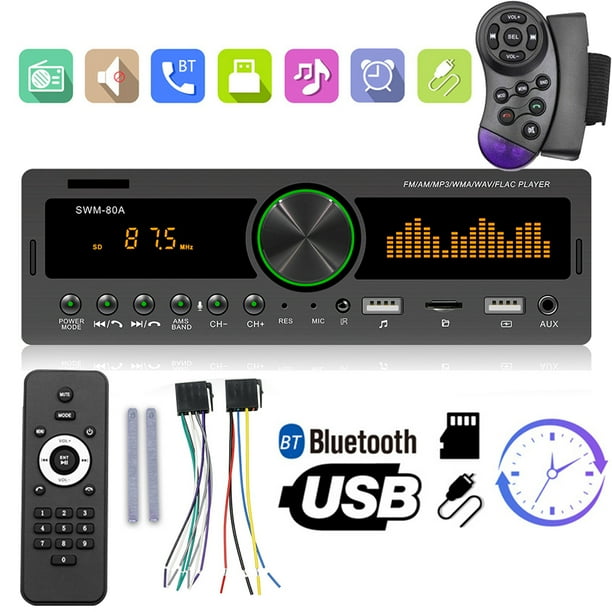 Radio Bluetooth SWM-80A Car Radio BT TF USB AUX Locator Head Unit ...