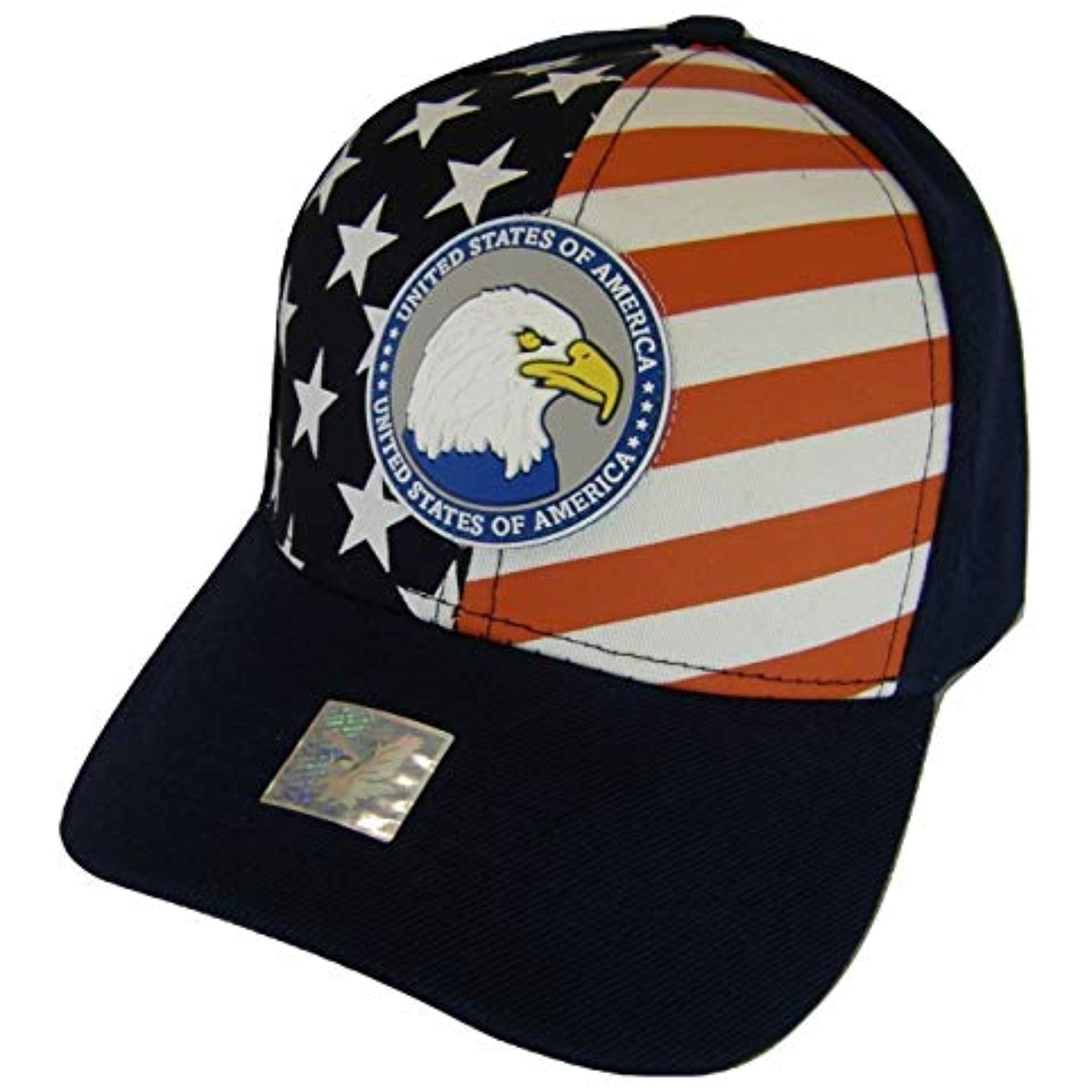 United States of America Flag & Eagle Adjustable Baseball Cap (Navy ...