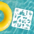 Summer Theme Stencils 11.8x1.8inch Sun Drinks Palm Tropical Leaves ...