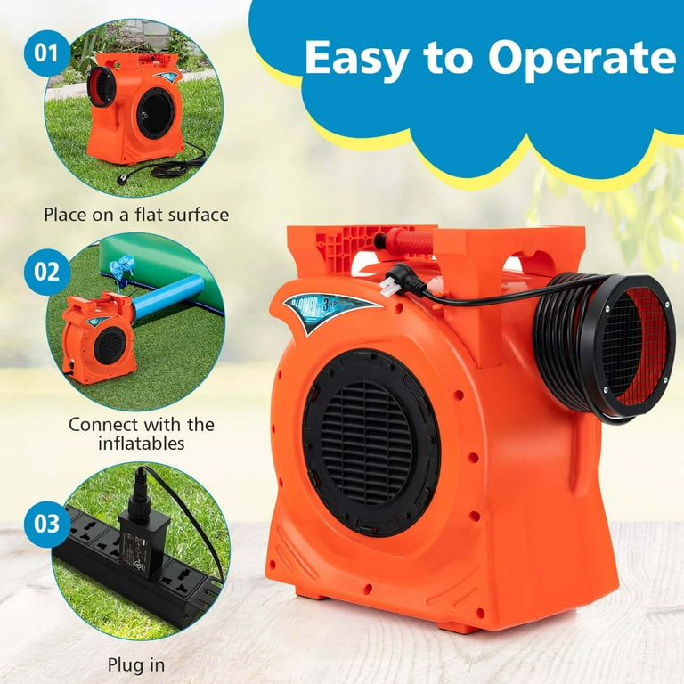 Air Blower HuaKastro 650 W (0.87 Hp) For Bouncy Castle, Inflatable ...