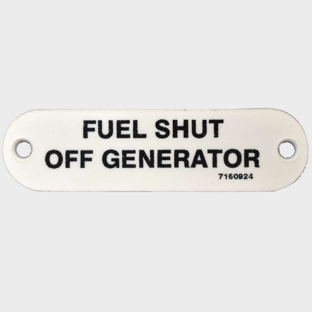 Carver Boat Shut Off Generator Label 7160921 | Fuel 2 3/4 Inch White ...