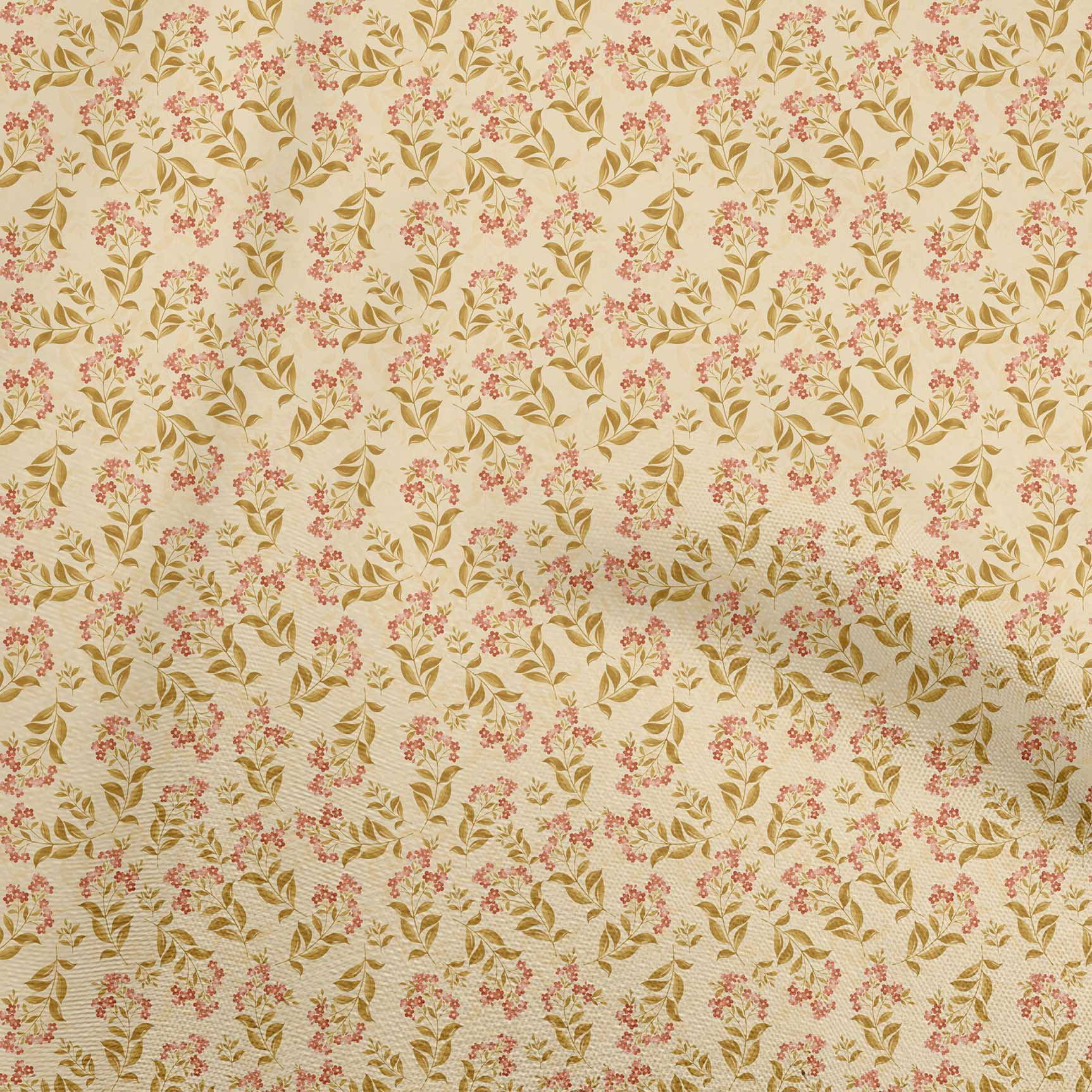 oneOone Cotton Silk Pale Yellow Fabric Florals Fabric For Sewing ...