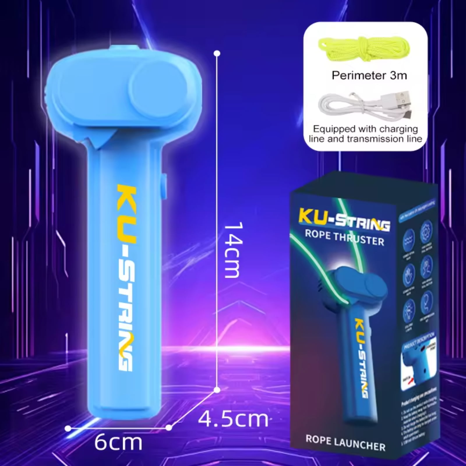 Click here for Unbranded Blue Glow-In-The-Dark Rope Launcher: Adj... prices