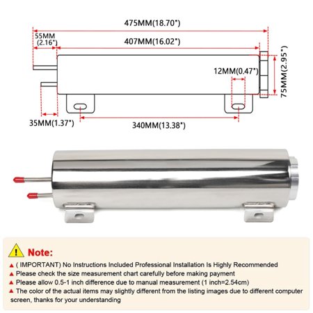 EUBUY Polished Stainless Steel Overflow Tank Car Universal Alloy ...
