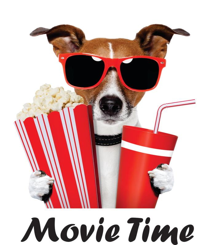 Dog Popcorn Soda Movie Time Quote Bedroom Design Picture Art Mural ...