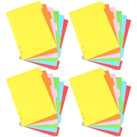 24Pcs Paper Binder Dividers, Multicolor Page Dividers A5 Paper Dividers ...