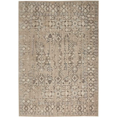 Nourison Silver Screen Distressed Floral Area Rug Taupe 5'3" x 7'3" 5 ...