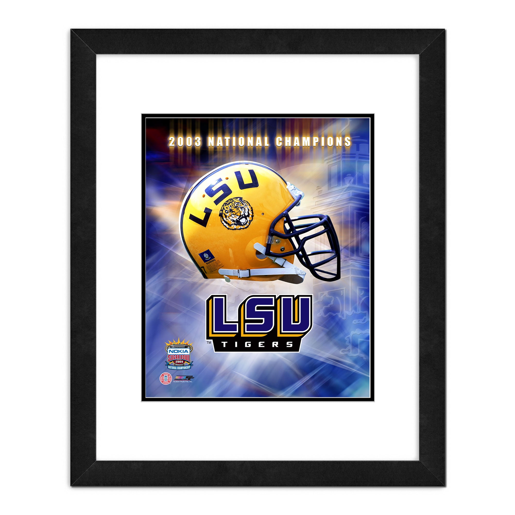 LSU Tigers Logo Helmet - 2003 National Champions 18"x22" Matted and ...