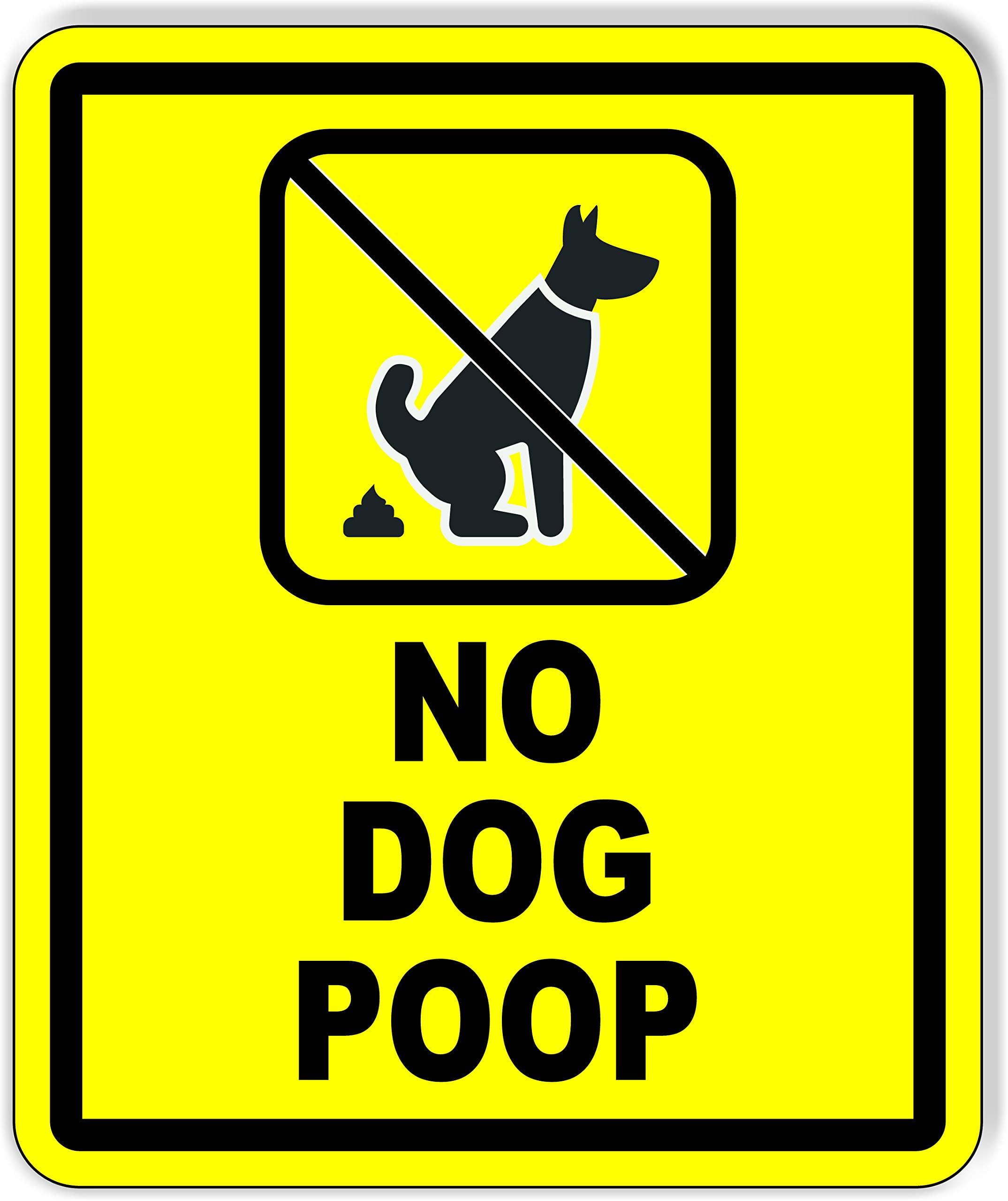 NO Dog Poop Yellow Aluminum Composite Sign - Walmart.com
