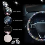 TONAIN Crystal Bling Rhinestone Car Steering Wheel Cover Universal fit ...