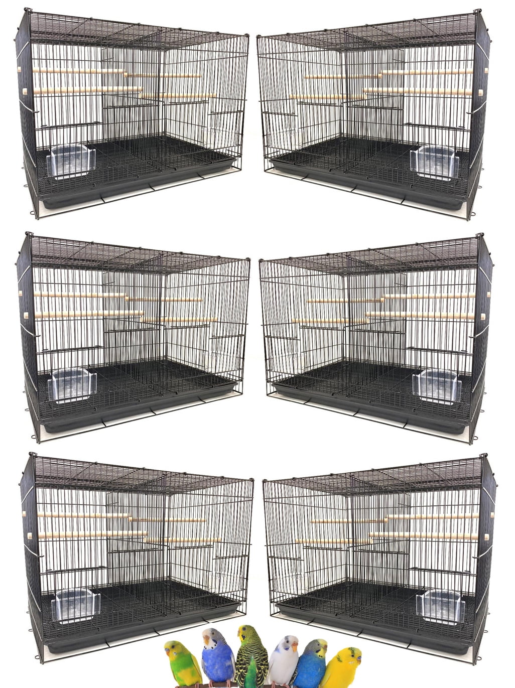 Lot of Six Breeding Breeder Bird Flight Cages With Center Divider For ...