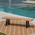 Noble House Lido Light Weight Concrete Outdoor Bench in Natural Oak ...