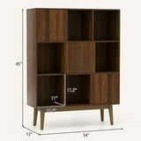 Costway 9-Cube 3-Tier Bookshelf with Open Shelves & 3 Doors - Walmart.com