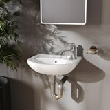Dell Wall Mount Bathroom Sink 16 1/8" White Wash Basin with Overflow ...