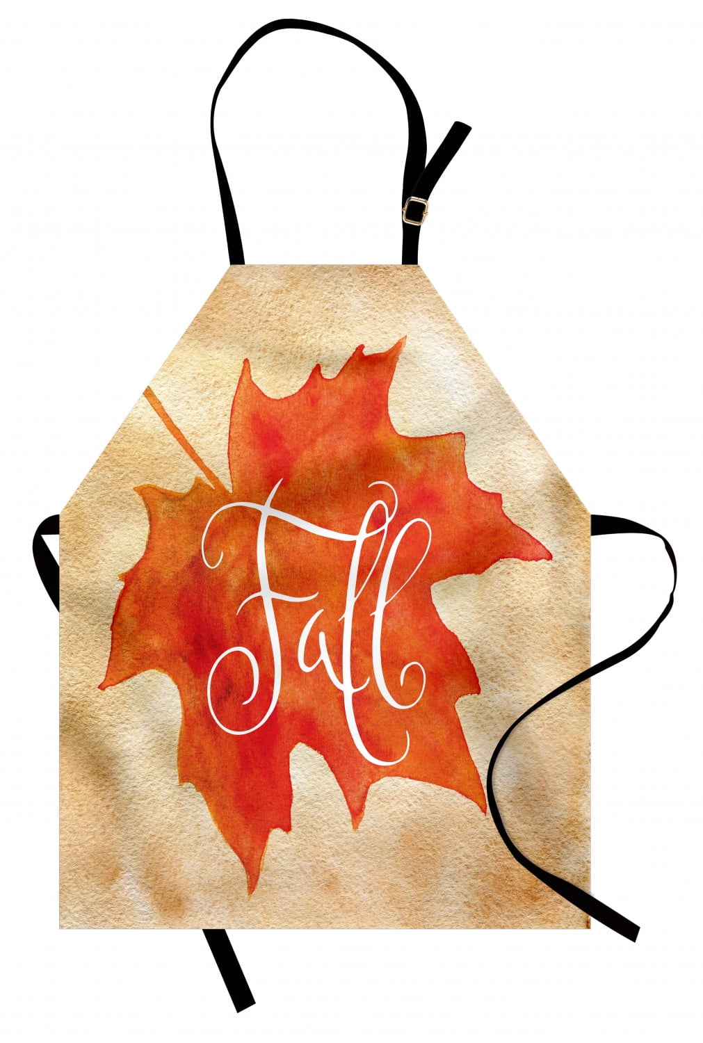 Fall Apron Vivid Watercolor Style Maple Leaf Fall Word on Vintage ...