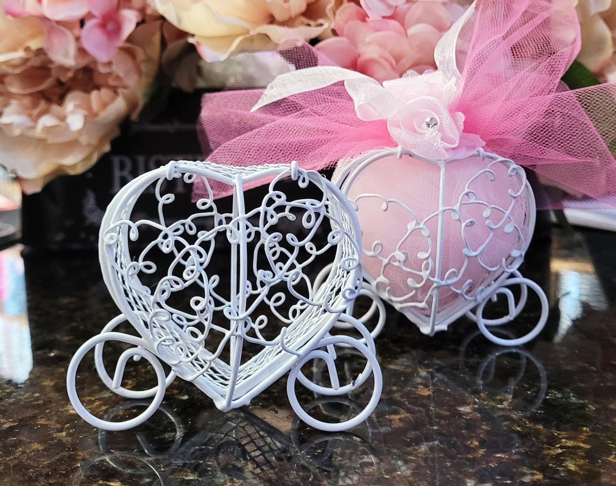 White Metal Heart Shaped Carriage Favor Box ( 12 Pieces) - Walmart.com