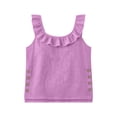 Annhoo Womens Linen Tank Tops Ruffled Scoop Neck Sleeveless Blouses ...