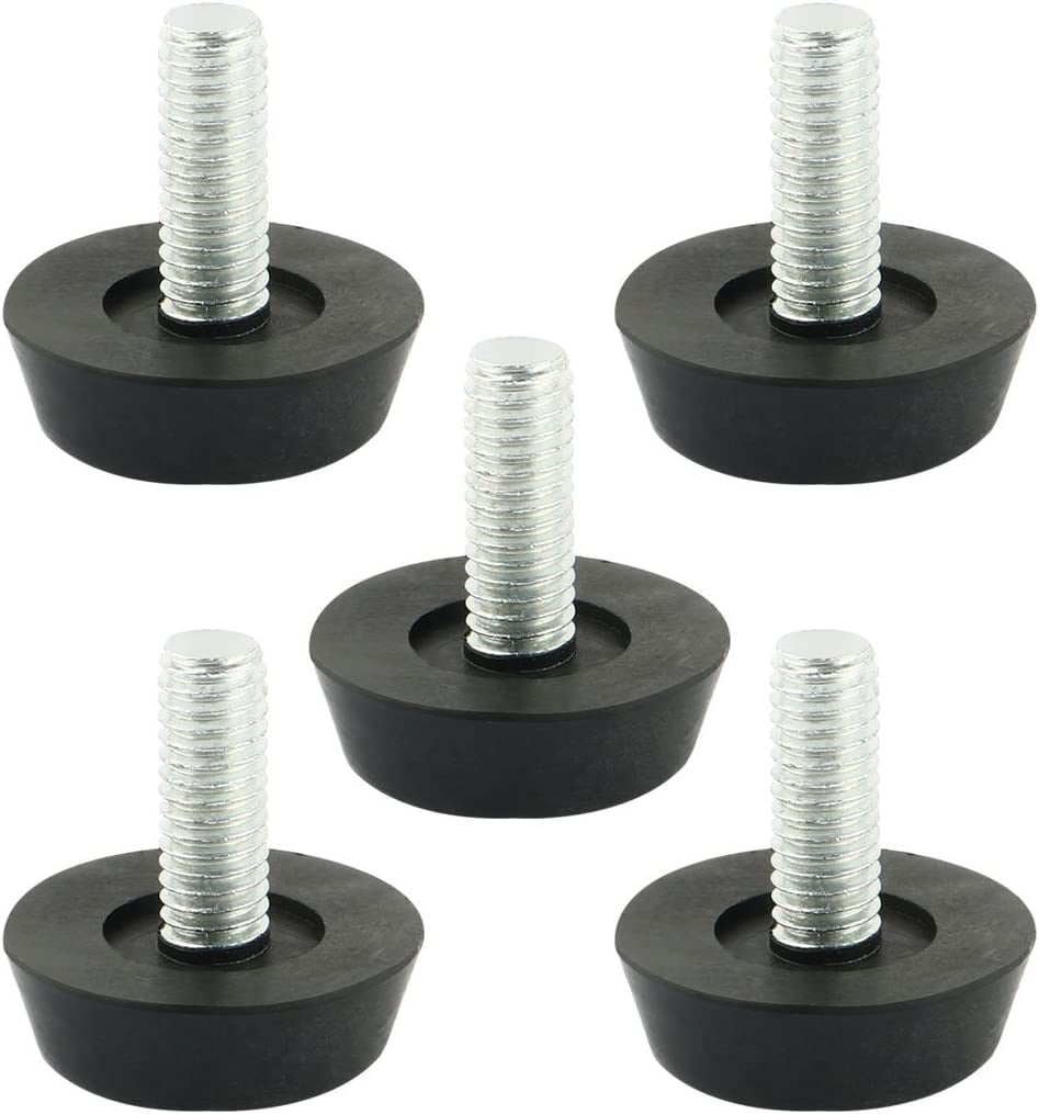 Pack of 5 Adjustable Furniture Feet M6 x 15mm Thread Table Screw On ...