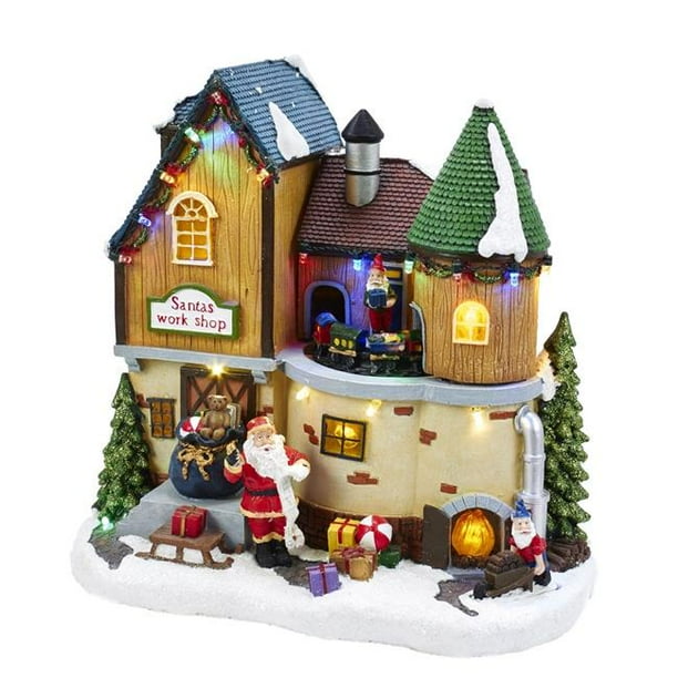 Kurt Adler Battery-Operated Musical LED Santa's Workshop Table Piece ...