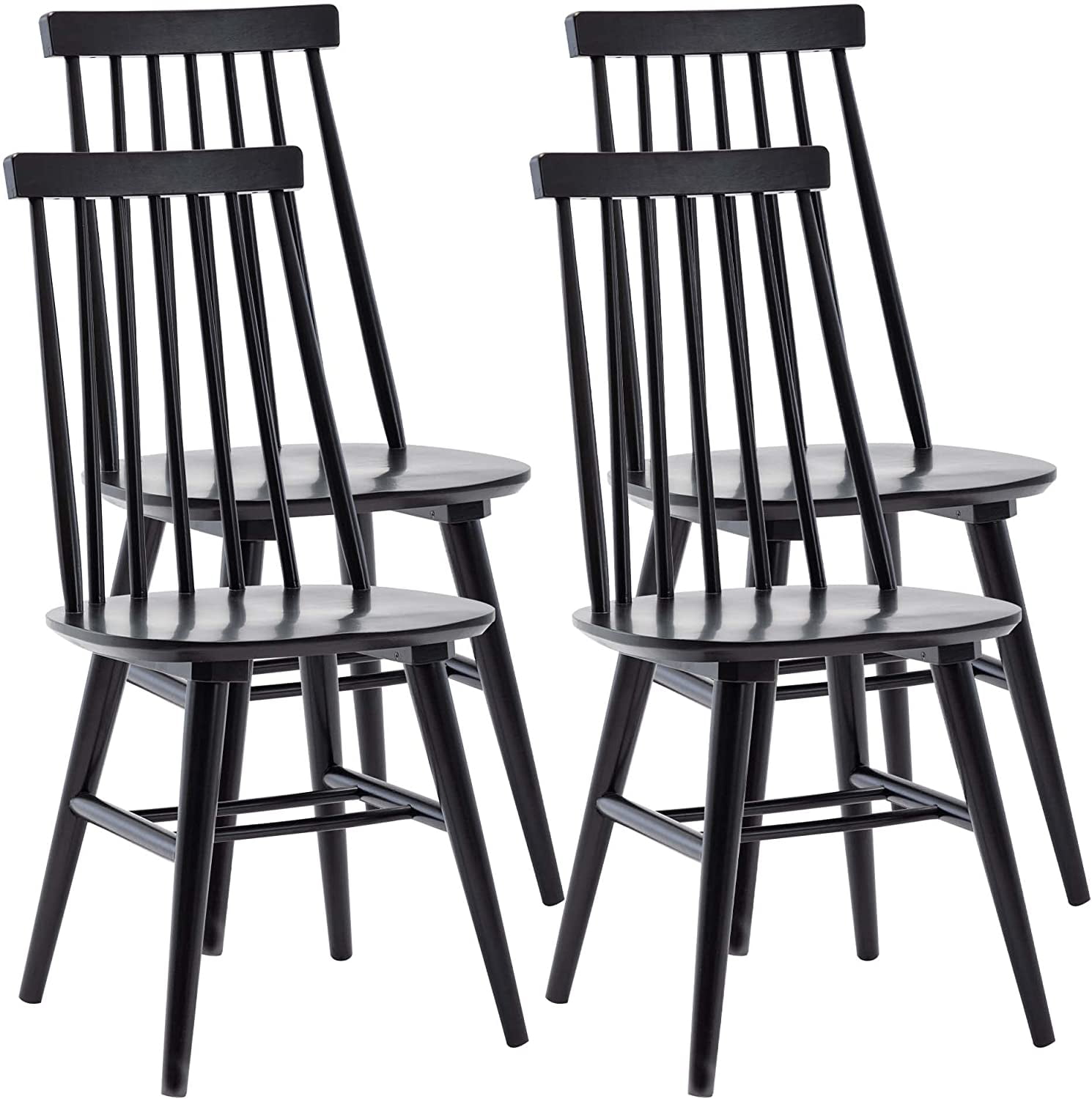 Duhome Dining Chairs Set of 4, Wood Dining Room Chairs Slat Spindle ...