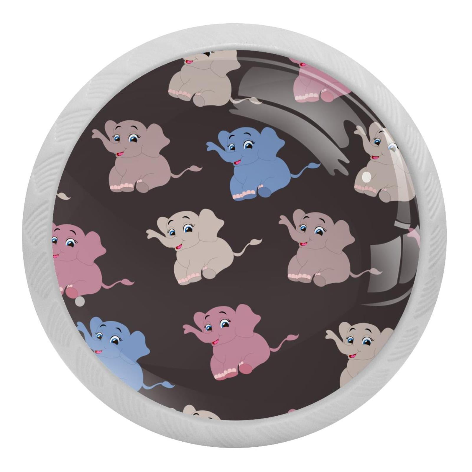 4PCS Round Elephant Cabinet Fluorescence Knob Glowing in the Dark ...