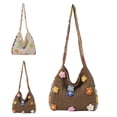 Agiufgs Women's Shoulder Bag Knit Tote Handbag, Large Capacity Soft ...