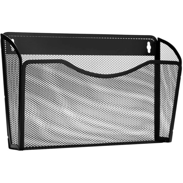 1 Pack Mesh Wall Mounted File Holder Metal Wall File Pocket Organizer ...