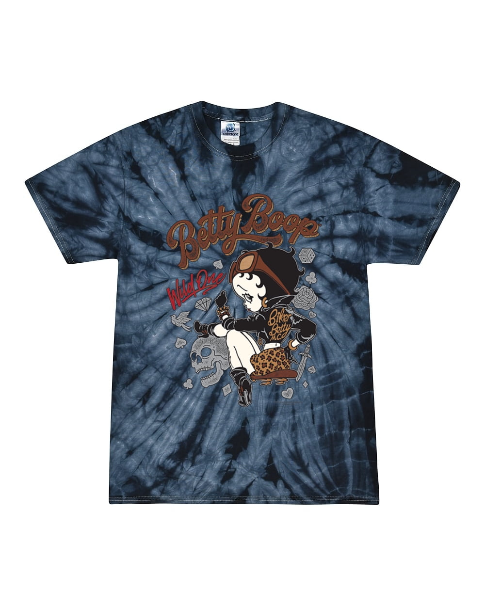 Wild Bobby Biker Betty Boop Wild One MC Motorcycle Betty Boop Tie-Dye T ...