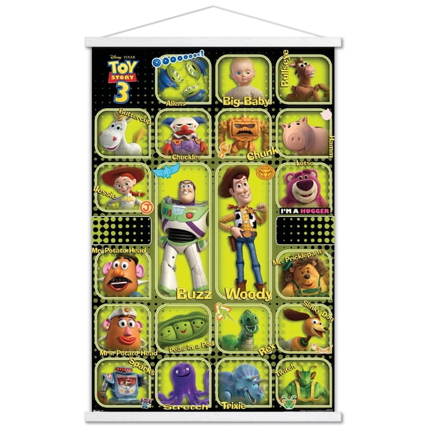 Disney Pixar Toy Story 3 - Toys Wall Poster with Wooden Magnetic Frame ...