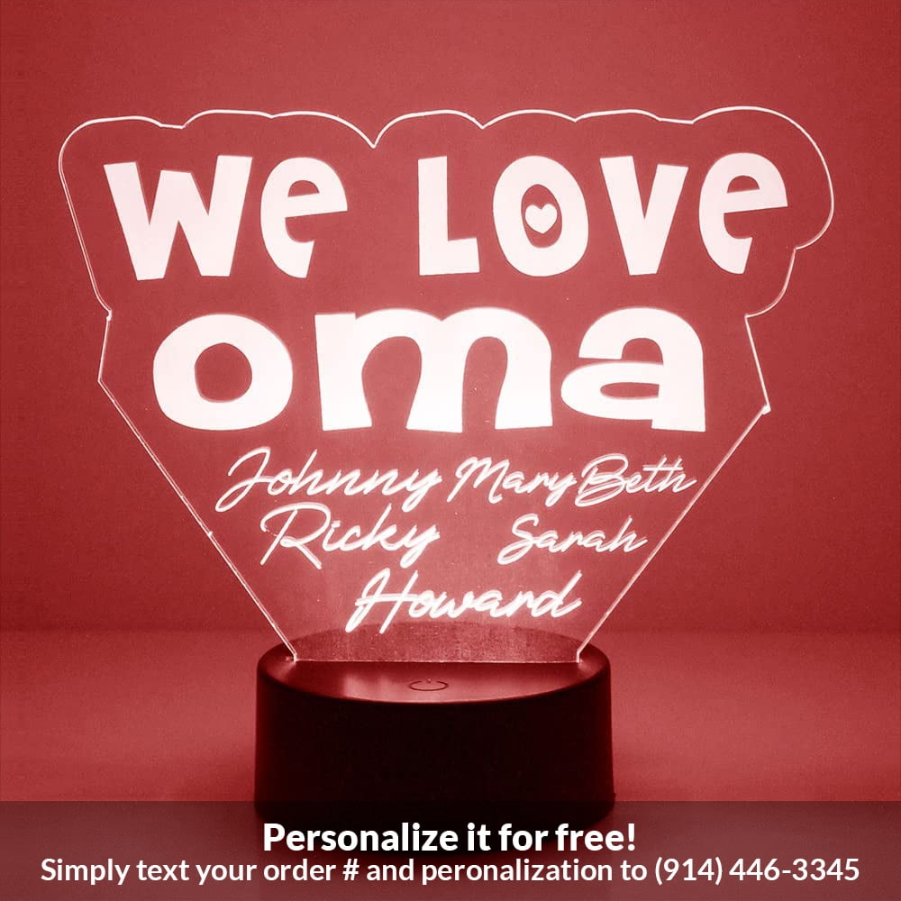 Mirror Magic Store We Love Oma Color Changing Personalized LED Light ...