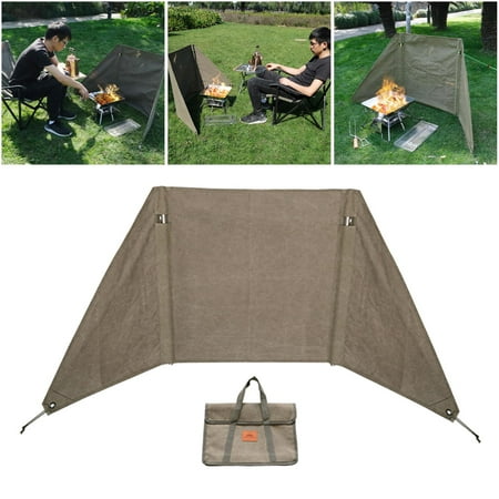 Camping Stove Wind Shield Grill Gas Burner Canvas Windscreen Barbecue ...