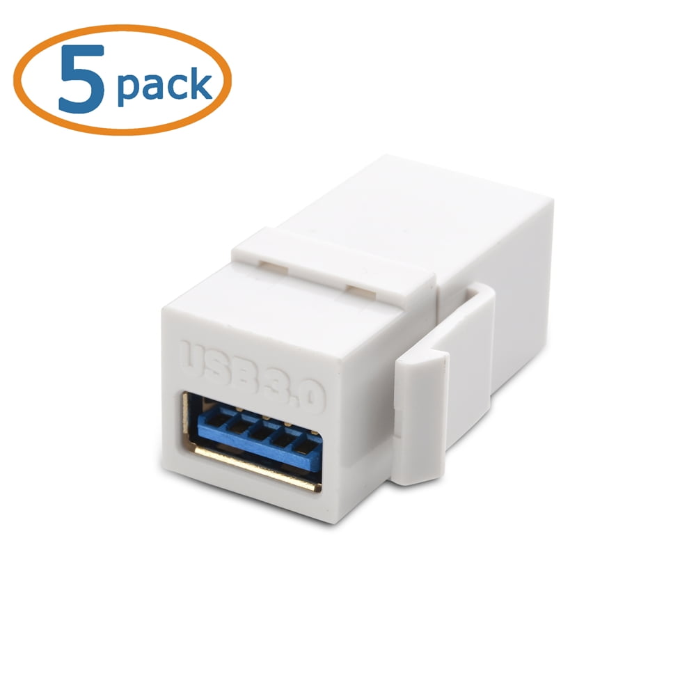 Cable Matters 5-Pack USB 3.0 Keystone Jack Inserts Gender Changer ...