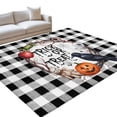 Area Rug 4x6ft, Horror Crow Doll and Skull on Plaid Washable Rugs for ...