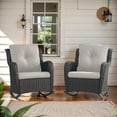 PARKWELL Patio Porch Wicker Rocking Chair - Outdoor Rattan Rocker set ...