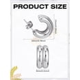 1 Pair Stainless Steel Two-layer C-Shaped Stud Earrings for Women ...