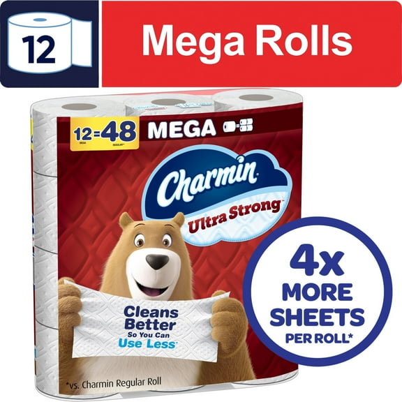 Soft & Strong Premium Toilet Paper 12 Mega Rolls 380 2-Ply Sheet Per ...