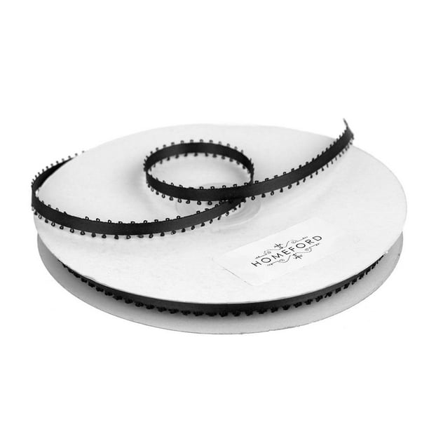 Picot-edge Double Faced Satin Ribbon, 3/16-Inch, 50 Yards, Black ...