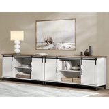 White TV Stand for 100 Inch TV, Entertainment Center for 85-110 inch ...