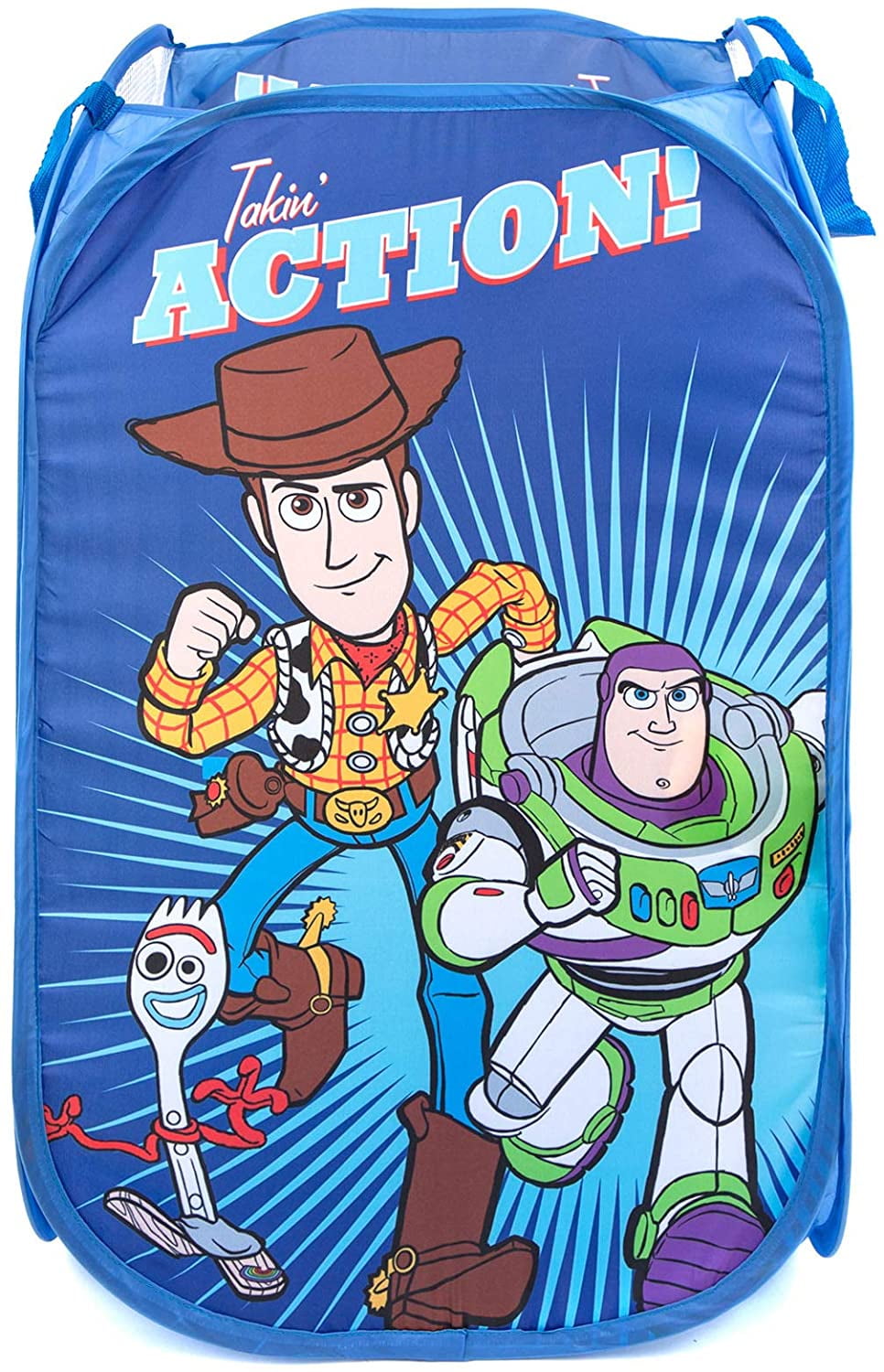 Disney Pixar Toy Story Blue Pop Up Hamper - Mesh Laundry Basket/Bag ...
