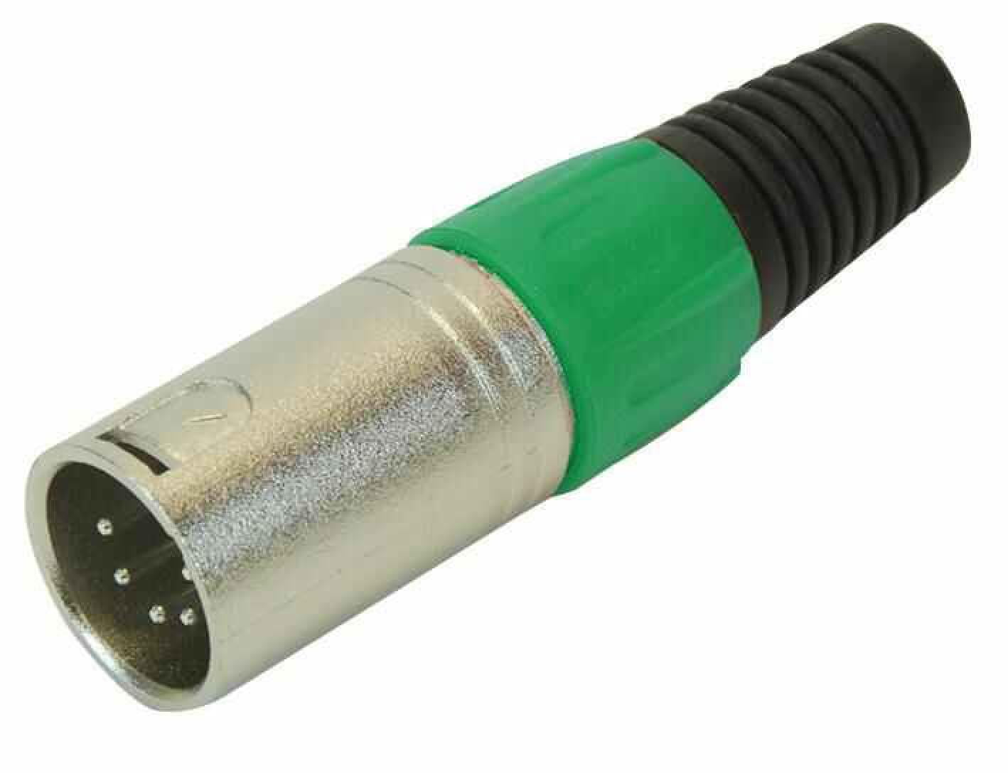 PRO SIGNAL - 5 Pole XLR Plug with Green Coloured Strain Relief ...